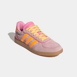 Sneaker adidas Sportswear "BREAKNET SLEEK", Damen, Gr. 39, bliss pink, lucid tangerine, gum 3, Leder, Synthetik, Schuhe Sneaker, Topseller
