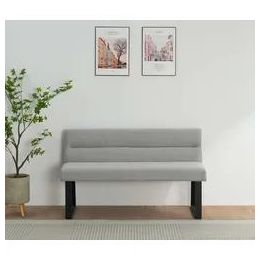 Essbank OTTO HOME "Ivanna", hellgrau, schwarz, B:140cm H:82cm T:62cm, 100% Polyester, Sitzb&auml;nke, Essbank, schwarze Metallbeine, pflegeleichtem Webstoff Bezug, Breite 140 cm