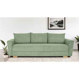 3-Sitzer Home Affaire "MAGHERA 230 cm - OTTO. Verl&auml;ssliche Qualit&auml;t.", gr&uuml;n, B:230cm H:79cm T:92,5cm, 100% Polyester, Sofas, 3-Sitzer, Schlafsofa, Bettkasten, pflegeleicht