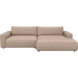 Ecksofa Musterring "LUCIA L-Form", beige (bisquit puro), B:296cm H:81cm T:190cm, Flachgewebe VALMONT (60% Baumwolle/40% Leinen);Leder PURO, pigmentiertes Leder;Microfaser CRONA (100% Polyester);Flachgewebe FLORIS (100% Polyester);Leder BAX, pigmentiertes Leder, Sofas, Ecksofa