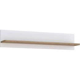 Wandboard FORTE "Attention", rivera eiche, wei&szlig; glanz, B:140cm H:29cm T:24cm, Holzwerkstoff, Regale, Wandboard