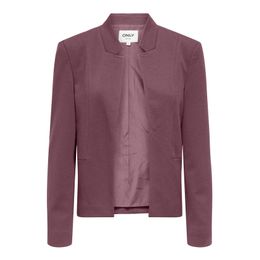 Kurzblazer Only "ONLEMILLIA LIFE L/S OPEN BLAZER CC TLR", Damen, Gr. 34, rose braun, Web, Obermaterial: 74% Polyester, 22% Viskose, 4% Elasthan, unifarben, regular fit normal, Blazer Kurzblazer, mit Stehkragen