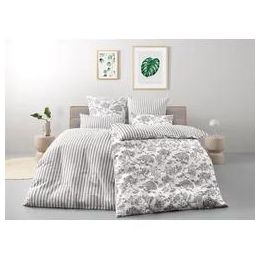 Bettw&auml;sche OTTO HOME "Nordby", grau, B/L: 135cm x 200cm, 1 Stk., 1 Stk., Soft-Seersucker, B/L: 40cm x 80cm, 2 Stk., Soft-Seersucker, Obermaterial: 100% Baumwolle, Bettw&auml;sche, Bettw&auml;sche, Bettw&auml;sche aus Baumwolle, skandinavisches Design, ab Gr&ouml;&szlig;e 135x200 cm