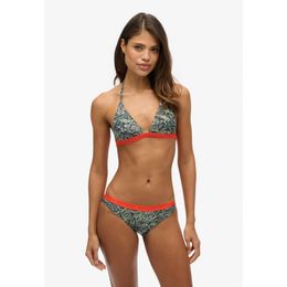 Bikini-Hose Superdry "PRINT CLASSIC BIKINI BOTTOM", Damen, Gr. L, N-Gr, gr&uuml;n (gr&uuml;n leaf paisley), Obermaterial: 82% Polyester, 18% Elasthan, bedruckt, Badehosen Bikini-Hose