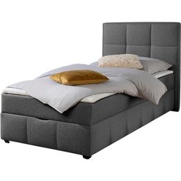 Boxbett Home Affaire "Niemes inkl. Bettkasten und Topper, auch in &Uuml;berl&auml;nge erh&auml;ltlich", anthrazit, B:102cm L:210cm, Komplettbetten, Boxbett, Boxbett mit Bettkasten, inkl. Topper