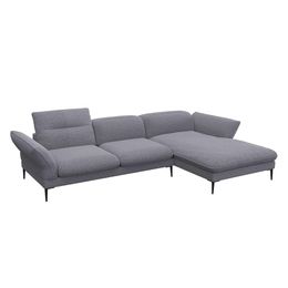 Ecksofa FLEXLUX "Salino, Funktionssofa mit Recamiere, Relaxsofa, Ecksofa", grau (steel), B:307cm H:88cm T:182cm, 100% Polyester, Sofas, Ecksofa, Sofa mit Arm- und Kopfteil-Verstellungen, Kaltschaum & Stahl-Wellen