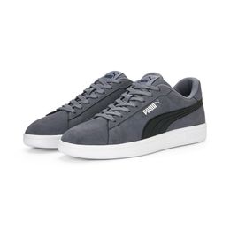 Sneaker Puma "SMASH 3.0", Herren, Gr. 38,5, grau (gray tile, Puma schwarz, Puma wei&szlig;), Leder, unifarben, Schuhe Sneaker, klassische Tennissport-Silhouette, gepufferter Schuhkragen, Topseller