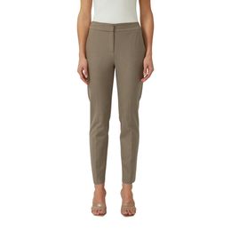 Stoffhose s.Oliver BLACK LABEL, Damen, Gr. 38, N-Gr, schwarz beige, Web, Obermaterial: 62% Polyester, 33% Viskose, 5% Elasthan, meliert, unifarben, regular fit lang, Hosen Stoffhose, mit Taschen