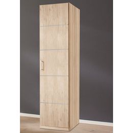 Kleiderschrank Priess "Bilbao", braun (struktureichefarben hell), B:48cm H:193cm T:54cm, Holzwerkstoff, Schr&auml;nke, Kleiderschrank, T&uuml;ranschlag links oder rechts