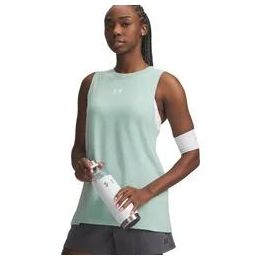 Trainingstop Under Armour "UA RIVAL MUSCLE TANK", Damen, Gr. XL, enamel blau,, wei&szlig;, Obermaterial: 57% Baumwolle, 38% Polyester, 5% Elasthan, Rundhals, gerader Abschluss, Tops, &auml;rmelloses Design, f&uuml;r sportliche Aktivit&auml;ten und Freizeit