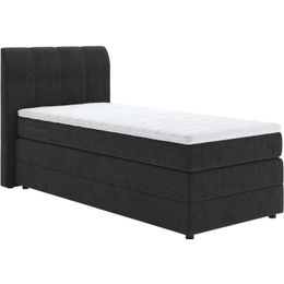 Boxspringbett Home Affaire "Finja", schwarz, B:105cm L:211cm, Komplettbetten, Boxspringbett, besonders komfortable Liegeh&ouml;he, mit praktischem Bettkasten