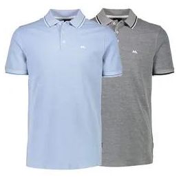 Poloshirt LINDBERGH "Poloshirt Relaxed Fit", Herren, Gr. M, navy, lt blau, Obermaterial: 100% Baumwolle, unifarben, l&auml;ssig geschnitten, Shirts