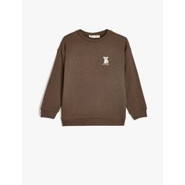 KOTON Sweatshirt Jungen Gr&ouml;&szlig;e 122/128 schoko / grau