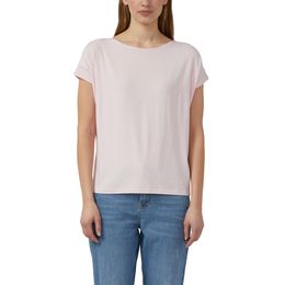 T-Shirt s.Oliver, Damen, Gr. 40, rose, Jersey, Obermaterial: 95% Viskose, 5% Elasthan, unifarben, regular fit taillenbedeckt, Rundhals, Shirts T-Shirt, mit Markenlabel
