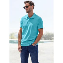 Poloshirt John Devin, Herren, Gr. 3XL (64/66), blau (t&uuml;rkis), Piqu&eacute;, Obermaterial: 100% Baumwolle, unifarben, Basic normal, Rundhals, abgesteppte Kante, Shirts Poloshirt, mit dezenter, hochwertiger Logostickerei