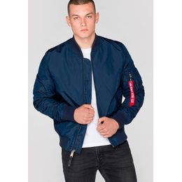 Bomberjacke Alpha Industries "MA-1 TT", Herren, Gr. XS, blau (rep.blau), Web, Obermaterial: 100% Nylon. Futter: 100% Nylon, unifarben, schmal normal, Rippb&uuml;ndchen, Jacken Bomberjacke, Kunstfaser, slim fit