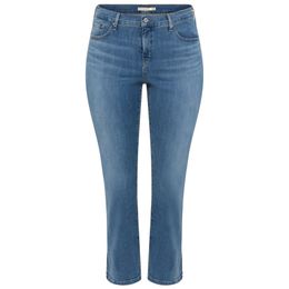 LEVI'S&reg; PLUS Straight-Jeans LEVI'S PLUS "314 Shaping Straight", Damen, Gr. 18 (50), L&auml;nge 34, smudged line, Denim/Jeans, Obermaterial: 80% Baumwolle, 14% Polyester, 6% Elasthan, lang, Jeans Straight-Jeans, in Baumwoll-Stretch