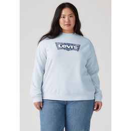 LEVI'S&reg; PLUS Sweatshirt LEVI'S PLUS "PL GR EVERYDAY CREW", Damen, Gr. XL (46/48), plus crew bandana fill t3 country air, Sweatware, Obermaterial: 58% Baumwolle, 42% Polyester, regular fit normal, Rundhals, Rippb&uuml;ndchen, Sweatshirts Sweatshirt, mit Batwing-Logo mit Rosenprint