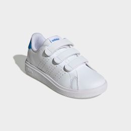 Klettschuh adidas Sportswear "ADVANTAGE BASE 2.0 KIDS", M&auml;dchen, Gr. 30, cloud wei&szlig;, ftwr wei&szlig;, lucid ray blau, Synthetik, Schuhe Klettschuh, Design auf den Spuren des adidas Stan Smith, f&uuml;r Kinder & Jugendliche