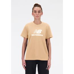 T-Shirt New Balance "SPORT ESSENTIALS JERSEY LOGO T-SHIRT", Damen, Gr. S, orange (peach blosso), Obermaterial: 100% Baumwolle, normal, Rundhals, Shirts T-Shirt, Kurzarm, Rundhalsausschnitt, aus Baumwolle