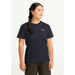T-Shirt Jack Wolfskin "ESSENTIAL T W", Damen, Gr. M (38/40), schwarz navy, Obermaterial: 100% Baumwolle, normal, Rundhals, Shirts T-Shirt