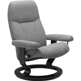 Relaxsessel stressless "Consul", grau (wild dove batick), B:85cm H:100cm T:77cm, Leder BATICK: BATICK ist ein leicht korrigiertes, durchgef&auml;rbtes und genarbtes M&ouml;belleder, bei dem die meisten Unebenheiten und Spuren in der Regel entfernt wurden.;Leder PALOMA: PALOMA ist ein durchgef&auml;rbtes Semianilin-M&ouml;belleder mit nat&uuml;rlicher Narbung.;ROHLEDER Stoff Q2 FARON: Ein fester zuverl&auml;ssiger Boucl&eacute; mit ei