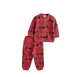 Solang Freizeitanzug Baby-Zweiteiler-Set Allover-Tigerprint Jungen Gr&ouml;&szlig;e 80 rot