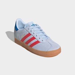 Sneaker adidas originals "GAZELLE", Damen, Gr. 29, crystal sky, semi lucid rot, blaubird, Leder, Synthetik, Schuhe Sneaker, f&uuml;r Kinder