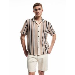KOTON Hemd Herren Gr&ouml;&szlig;e S beige / schwarz