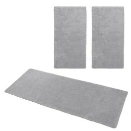 Hochflor-Bettumrandung OTTO HOME "Microfaser Teppich Magong, besonders weich, sehr feiner Flor" Gr. 14, grau (hellgrau), H:25mm, Obermaterial: 100% Polyester, Bettumrandungen, Hochflor-Bettumrandung, uni, einfarbiger Bettvorleger, L&auml;ufer-Set, Schlafzimmer, Kinderzimmer