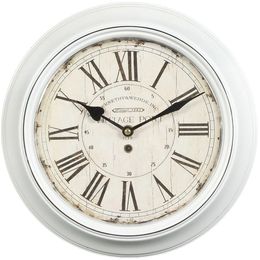 Wanduhr AMBIENTE HAUS "Wanduhr aus metall 30cm weiss", wei&szlig;, B:30cm H:30cm T:4cm, Wanduhren, Wanduhr