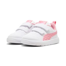 Sneaker Puma "COURTFLEX V3 DOTTY V INF", M&auml;dchen, Gr. 23, wei&szlig; (Puma wei&szlig;, pinkscape, silber mist), Synthetik, Schuhe Sneaker, kn&ouml;chelhohe Form, mit Klettverschluss, flexible Synthetik-Laufsohle