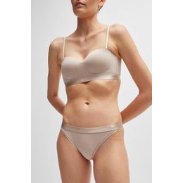 Push-up-BH BOSS "PUSH-UP WIRELESS BEA", Damen, Gr. 85, Cup C, beige (light beige 270), Jersey, Obermaterial: 53% Baumwolle, 35% Modal, 12% Elasthan, k&ouml;rpernah, BHs Push-up-BH, mit dezente, Logo Detail