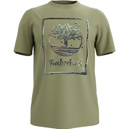 T-Shirt Timberland "Water Stack Logo Short Sleeve Tee", Herren, Gr. XL, sage, Obermaterial: 100% Baumwolle, Shirts T-Shirt, sportlicher Stil, f&uuml;r Sport- und Outdoormode, Kurzarmdesign