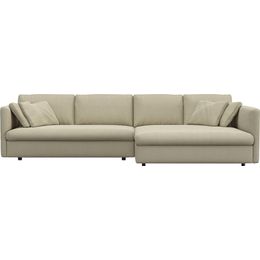 Ecksofa FLEXLUX "Lovane", beige (sandy beige), B:290cm H:84cm T:185cm, 100% Polyester, Sofas, Ecksofa, Weich & anschmiegsam, gro&szlig;e Sitztiefe auf Kaltschaum, Dekokissen inkl.