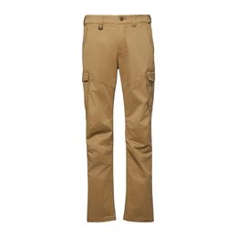 Cargohose s.Oliver, Damen, Gr. L, N-Gr, tan, Web, Obermaterial: 97% Baumwolle, 3% Elasthan, unifarben, bootcut fit lang, Hosen Cargohose, mit Stretch