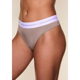 String Copenhagen Studios, Damen, Gr. S (36), braun, Single Jersey, Obermaterial: 50% Modal (TENCEL&trade;), 45% Baumwolle, 5% Elasthan (LYCRA), kontrastfarbene Details, unifarben, k&ouml;rpernah, Unterhosen String, mit elastischem Logobund