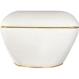 Sitzhocker Kayoom "Hocker Contessa 125, vielseitig einsetzbarer Allrounder, elegante Form", wei&szlig; (elfenbein, gold), B:60cm H:42,5cm T:60cm, Bezug: 50% Baumwolle 50% Acryl / Korpus: Pappelholz, Hocker, Sitzhocker, komfortabel, hochqualitativ, pflegeleicht, elegante Form