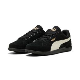 Sneaker Puma "K-MODA SD", Damen, Gr. 42, Puma schwarz, warm wei&szlig;, Puma gold, Leder, mehrfarbig, Schuhe Sneaker, mit niedrigem Profil, mit Schn&uuml;rung, mit Gummilaufsohle