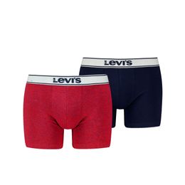 Levi's Boxershorts LEVI'S "LEVIS MEN VNTG HTR BOXER BRIEF ORG CO 2P", Herren, Gr. S, rot, Obermaterial: 95% Baumwolle, 5% Elasthan, normal, Unterhosen Boxershorts, mit breitem Logobund