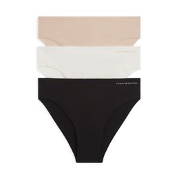 Brasilslip "3P BRAZILIAN", Damen, Gr. S (36), 3 Stk., ivory, misty blush, schwarz, Jersey, Obermaterial: 83% Baumwolle, 17% Elasthan, Tommy Hilfiger Underwear, k&ouml;rpernah, Unterhosen Brasilslip, mit Logodruck