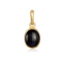 Medallionanh&auml;nger Elli "Anh&auml;nger Onyx Anh&auml;nger Klassisch 925 Silber" Gr. 22, gold, Schmuckanh&auml;nger, Damen, Silber 925 (Sterlingsilber), Medallionanh&auml;nger