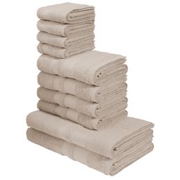 Handtuch Set OTTO HOME "Vanessa, 10-tlg Handtuch-Set, in Standard- und Premium-Qualit&auml;t, weich", beige (creme), 10 tlg., Premium (550g/m&sup2;), Walkfrottee, Walkfrottee, Obermaterial: 100% Baumwolle, Handtuch-Sets, Handtuch Set, 100% Baumwolle, Duscht&uuml;cher, Handt&uuml;cher, G&auml;stet&uuml;cher, mit Bord&uuml;re, Topseller
