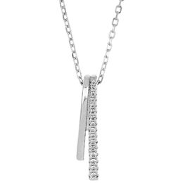 Kette mit Anh&auml;nger Firetti "Schmuck Geschenk Silber 925 Halsschmuck Halskette Ankerkette Stab", silber (silberfarben, kristallwei&szlig;), Halsketten, Damen, Silber 925 (Sterlingsilber), L: 45 B: 1,1mm, mit Zirkonia (synth.), B:1,1mm
