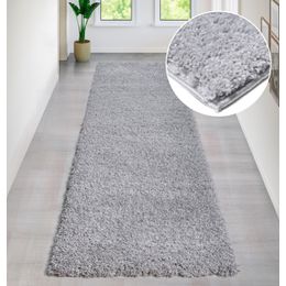 Hochflor-Teppich OTTO HOME "Viva Shaggy, in Standard- und Premium-Qualit&auml;t, 30 mm oder 45 mm H&ouml;he" Gr. 13, grau (hellgrau), B:90cm H:45mm L:250cm, Kunstfaser, Teppiche, Uni Farben, einfarbig, besonders weich und kuschelig, Kundenliebling