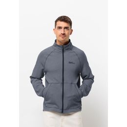 Fleecejacke Jack Wolfskin "FERNWEH JKT M", Herren, Gr. M (50), blau (night, blau), OBERSTOFF: 97% POLYESTER, 3% ELASTHAN. Futter: 100% POLYESTER, Jacken Fleecejacke