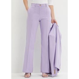 bonprix Damen Anzughosehellviolett, Gr. 42, Web, Obermaterial: 66% Polyester, 33% Viskose, 1% Elasthan, Hosen, mit Elasthan-Anteil, Regular Fit,