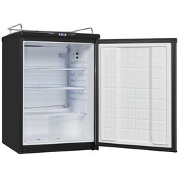 Exquisit Getr&auml;nkek&uuml;hlschrank "BK160-HE-300G inox", Energieeffizienz: G, silber (schwarz), Rechtsanschlag, wechselbar, K&uuml;hlschr&auml;nke, jederzeit ein frisch gezapftes, k&uuml;hles Bier vom Fa&szlig;, Getr&auml;nkek&uuml;hlschrank