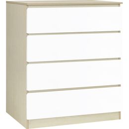 M&ouml;bilia Kommode M&Ouml;BILIA "Daelan", wei&szlig; (wei&szlig;, natur), B:80cm H:93,5cm T:39,5cm, MDF, Sideboards, Kommode