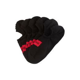 Freizeitsocken HUGO UNDERWEAR "3P LC LABEL CC", Damen, Gr. 39-42, schwarz (schwarz 001), Baumwollmischung, kontrastfarbene Details, unifarben, elastisch, Socken Freizeitsocken, mit Logostickerei